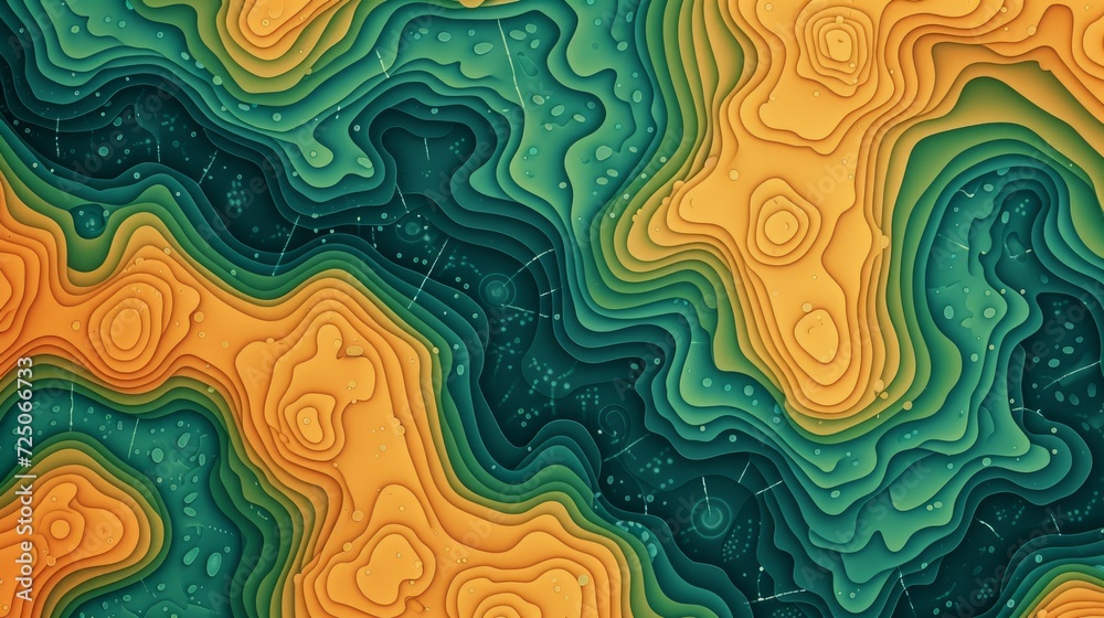 Vector Vintage Topography Contour Outline Map With Relief Elevation ...