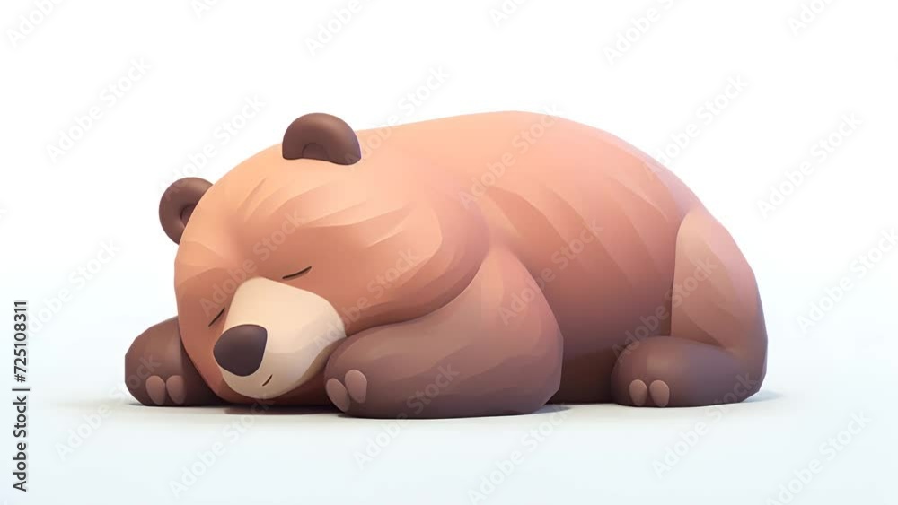 Serenity in Slumber: Animated Sleeping Bear Stock Video | Adobe Stock