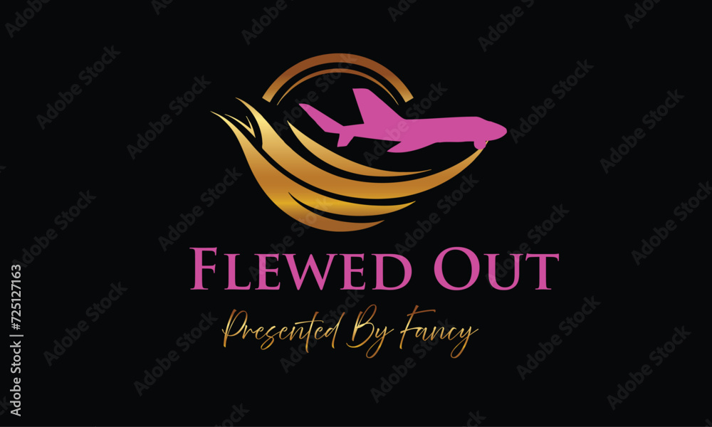 fly out logo, aviation emblem, travel symbol, modern design mark, Stock ...