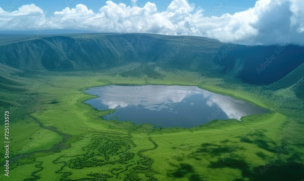 Fotografia do Stock: Elevated view of floor of Ngorongoro Crater from ...