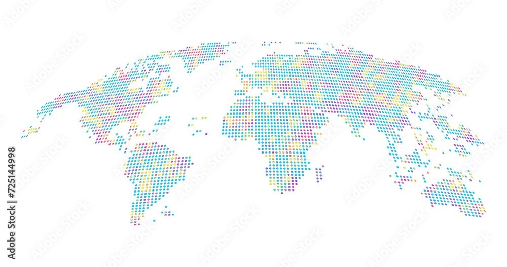 Digital world dotted world map over white background. Globe world map ...