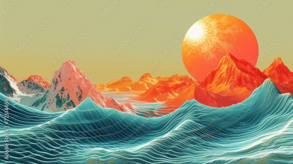 abstract illustration of trigonometry in nature, showcasing patterns in ...