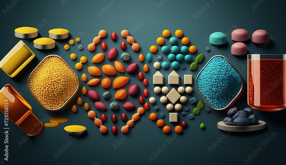 Various dietary supplements for health and beauty, like collagen ...