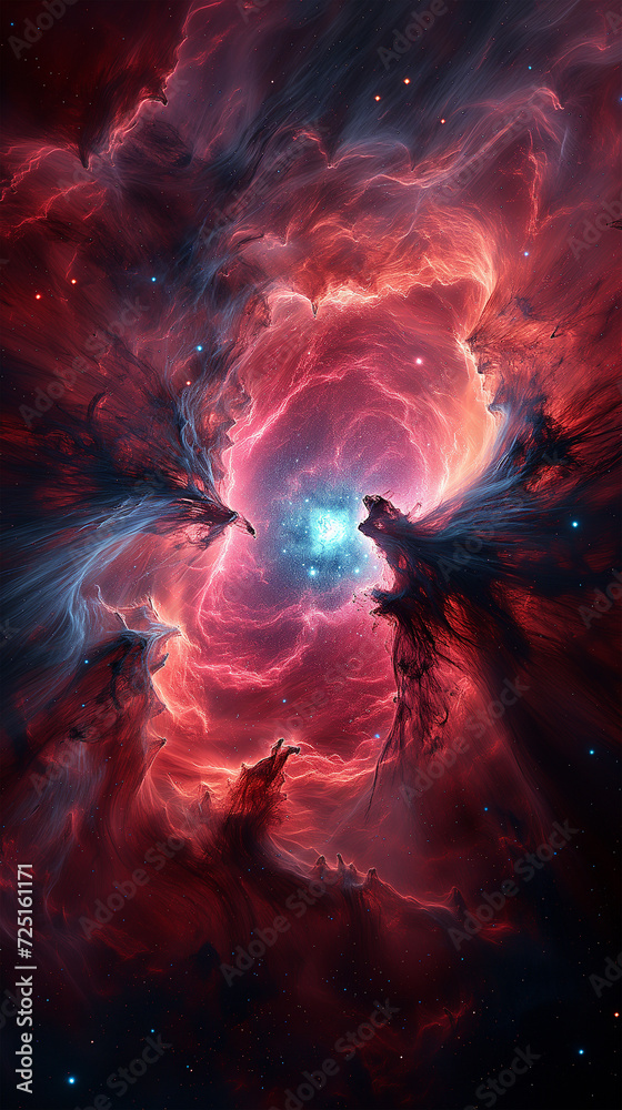 Fantasy astronomical image with explosion of a supernova star. Creation ...