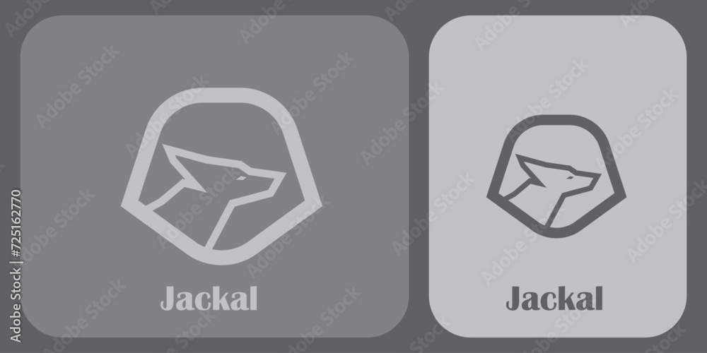Modern minimalist wolf jackal logo vector, jackal head logo vector ...