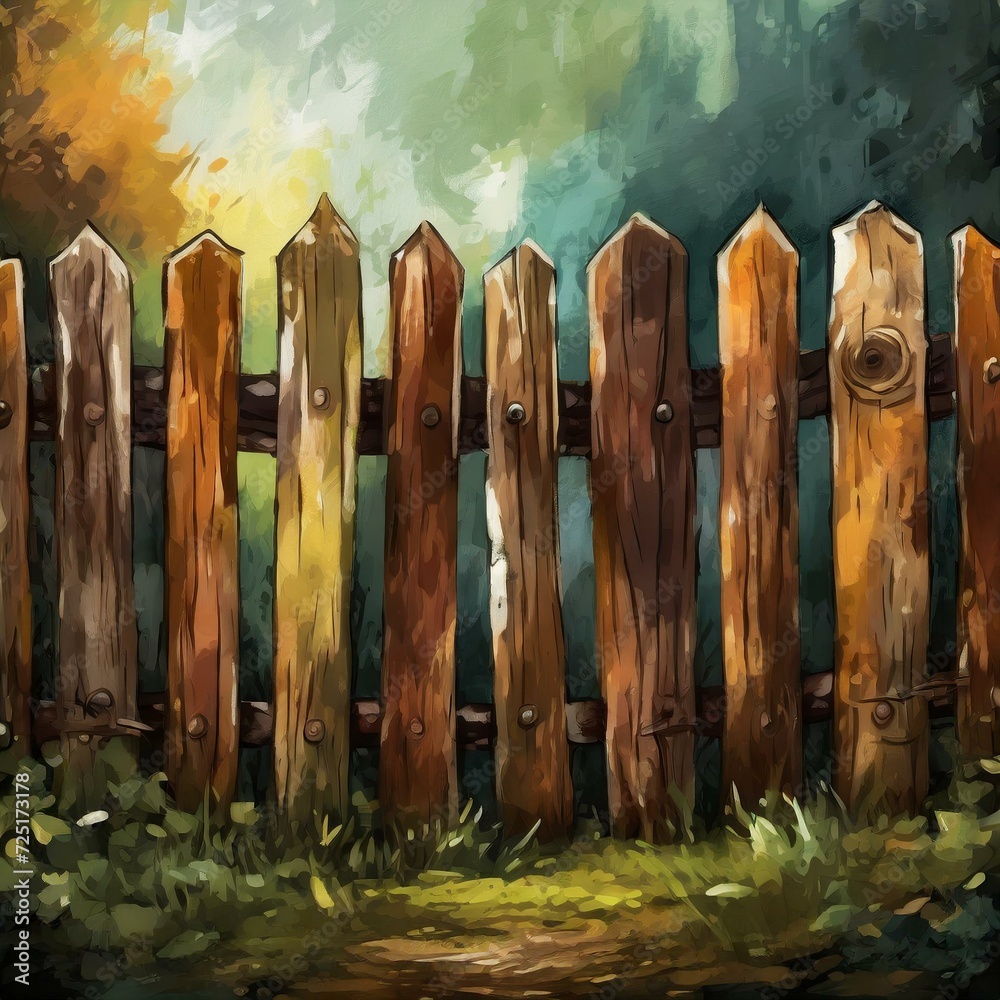 fence.wall.a high-definition digital illustration showcasing the charm ...