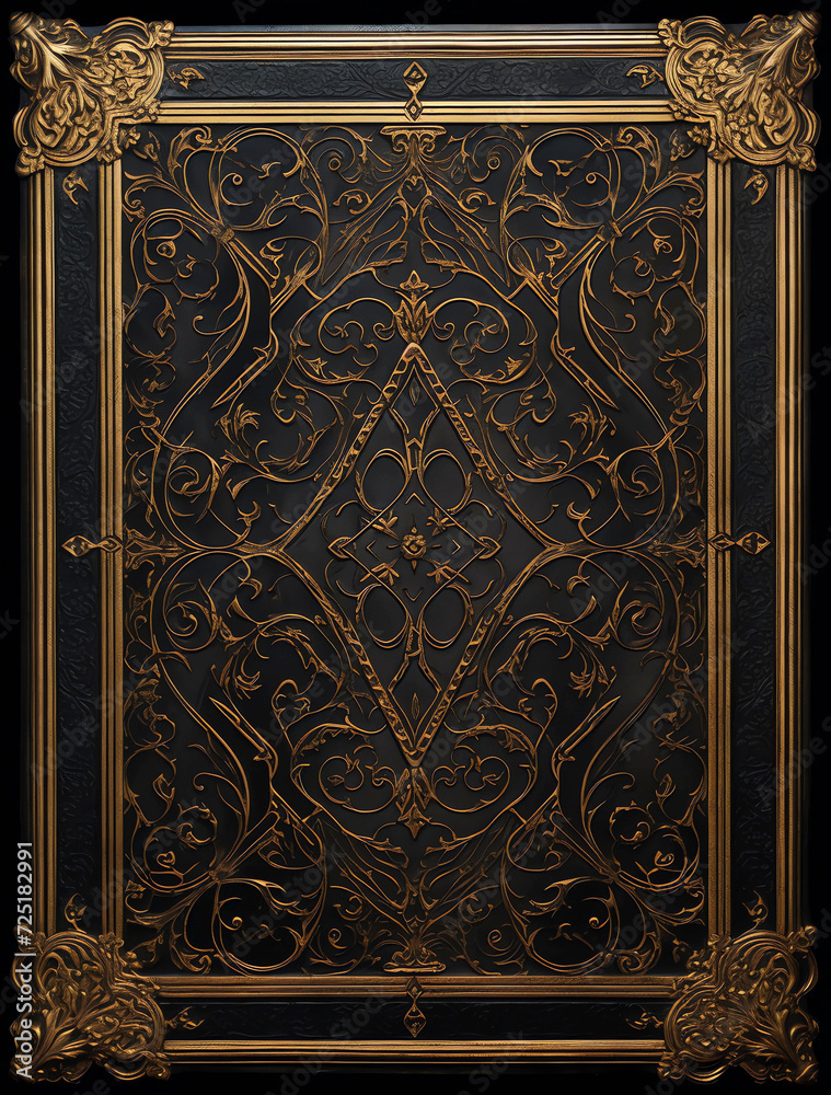 Gilded Black Book Covers,Printable Decorative Gilded Book Covers,KDP ...