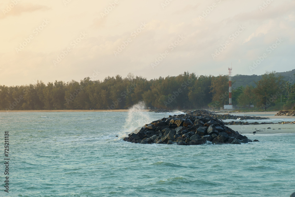 Rock bridge Breakwater Work for Wave Protection or Shoreline Beach ...