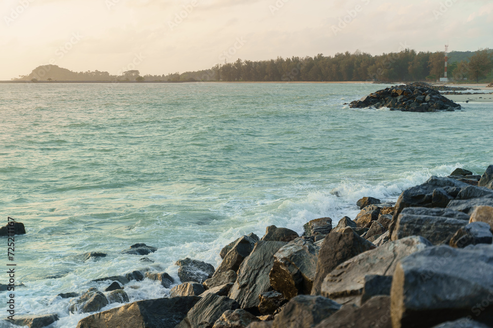 Rock bridge Breakwater Work for Wave Protection or Shoreline Beach ...