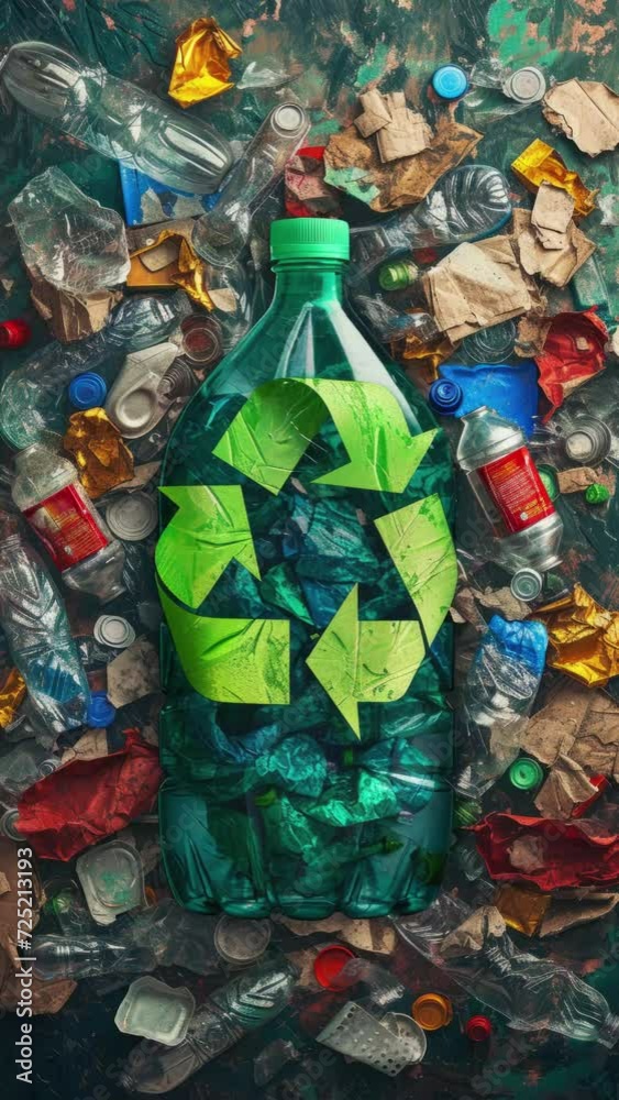 Recycle symbol made of leafy greenery. Conceptual video of recycling ...