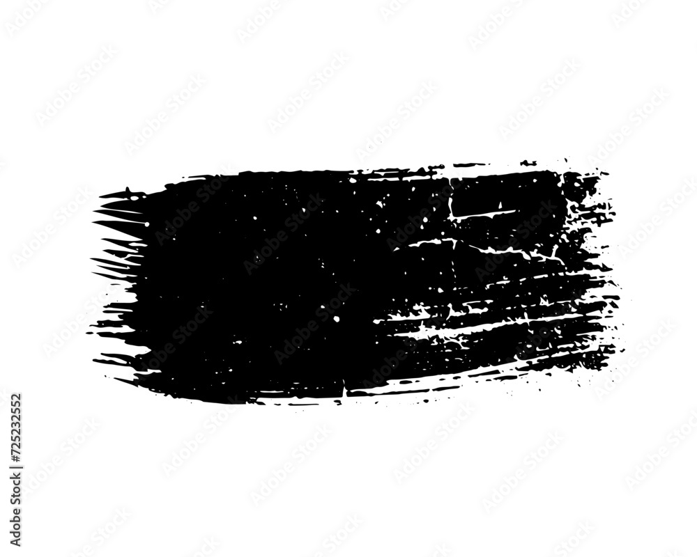 Vetor de splashes black paint brush stroke, a splashes vintage texture ...