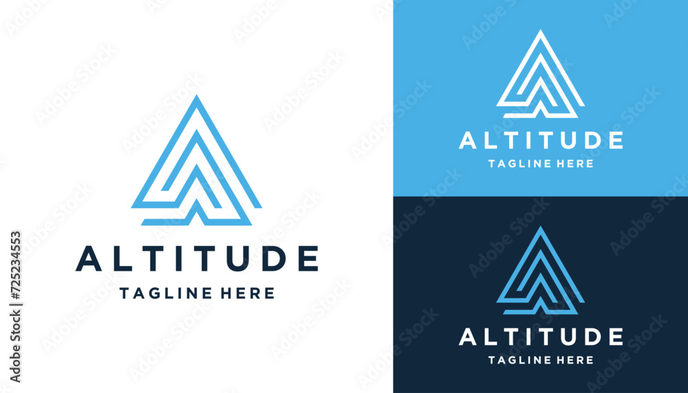 Initial Letter A Altitude Mountain Peak For Outdoor Logo Design Stock ...