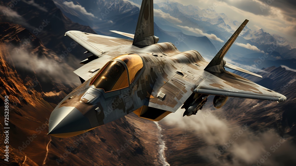 Advanced fighter jet breaking the sound barrier with a shockwave ...