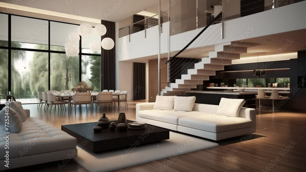 modern house interior design. modern living room. seamless looping ...