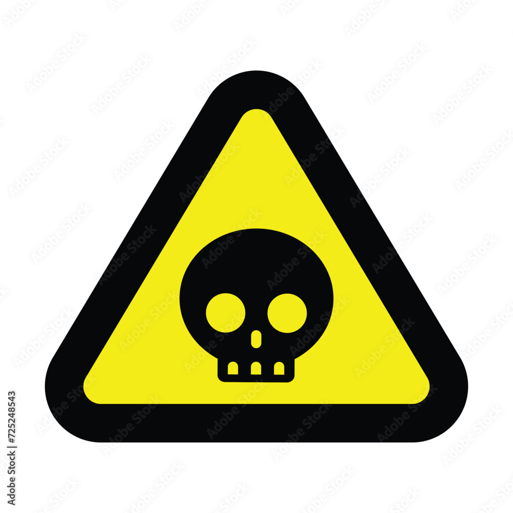 Vetor de danger yellow triangle shapes skull warning sign of caution ...