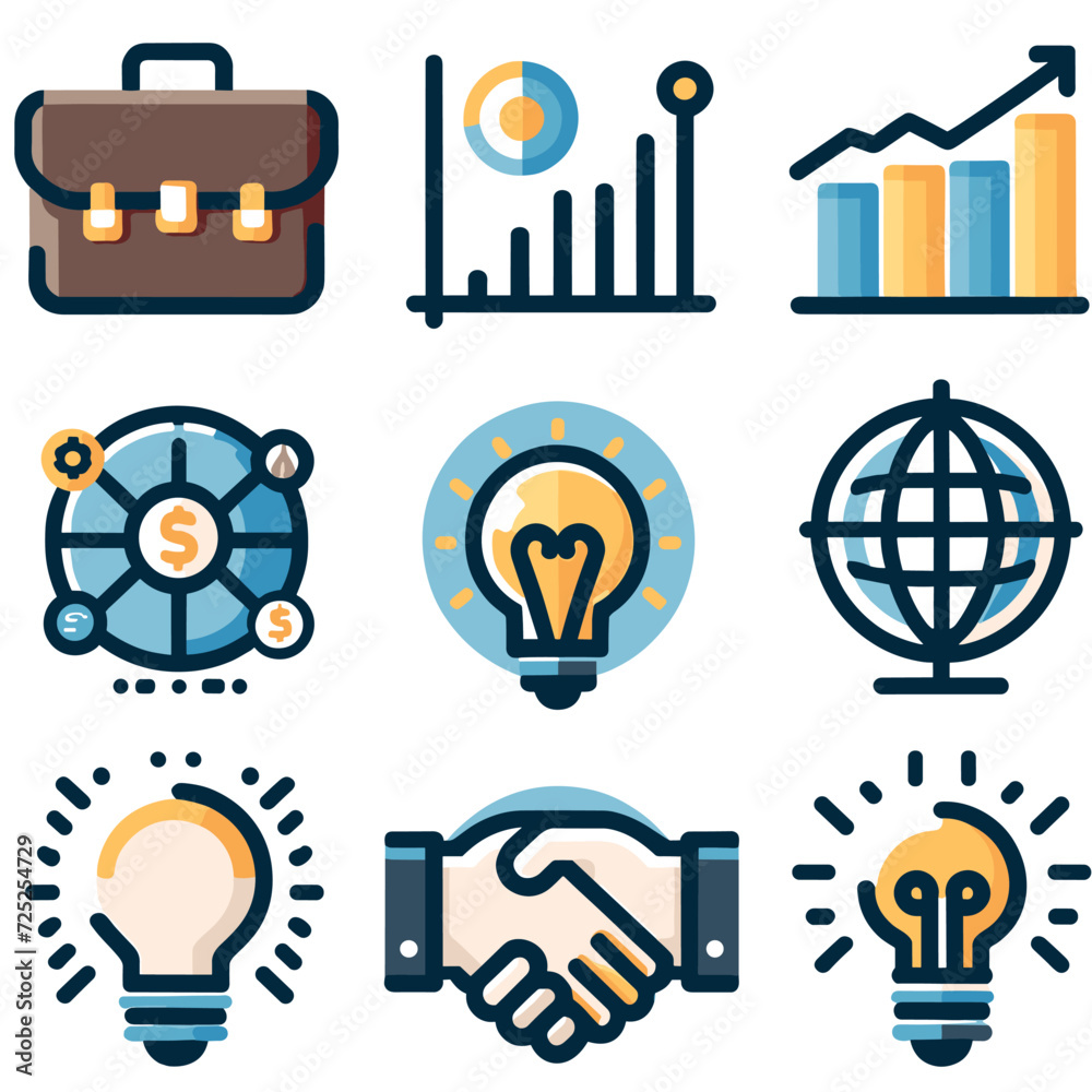 Comprehensive Collection of Essential Business Icons: A Versatile Set ...