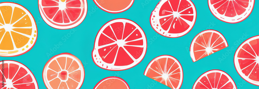 Seamless grapefruit pattern. Grapefruit pattern. Seamless patterns with ...