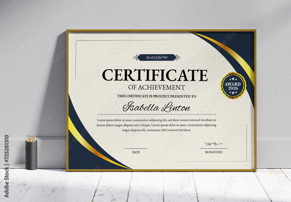 Creative Certificate Design Template Layout Stock Template | Adobe Stock