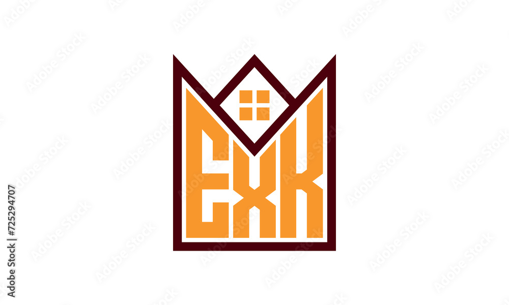 EXK initial letter real estate builders logo design vector ...