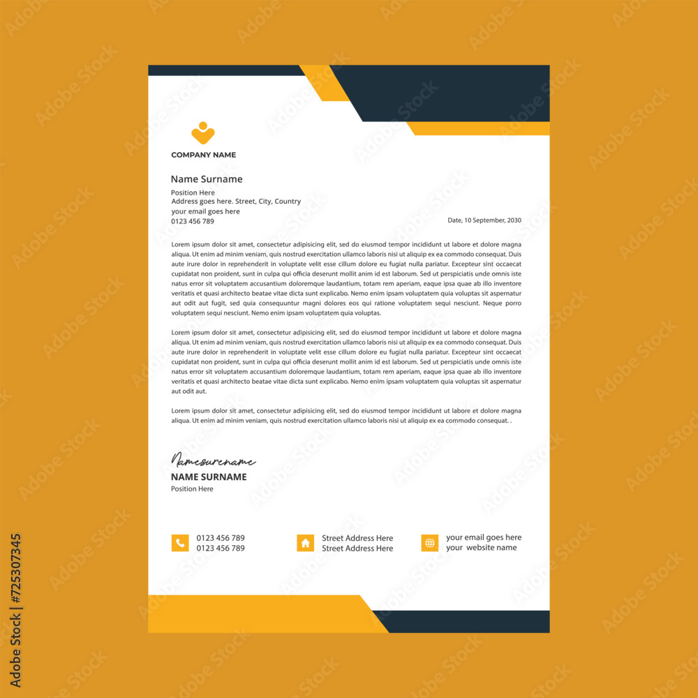 Abstract corporate modern letterhead design. minimal creative modern ...
