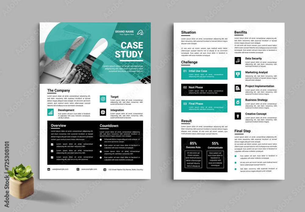 Case Study Design Layout Stock Template | Adobe Stock