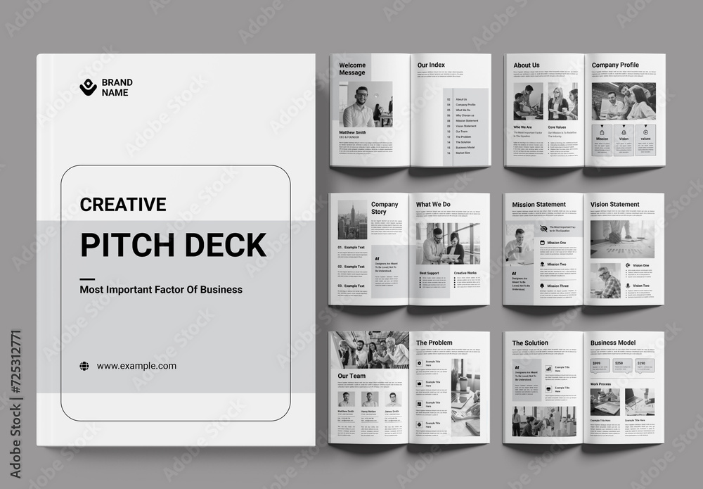 Pitch Deck Template Design Layout Stock Template | Adobe Stock