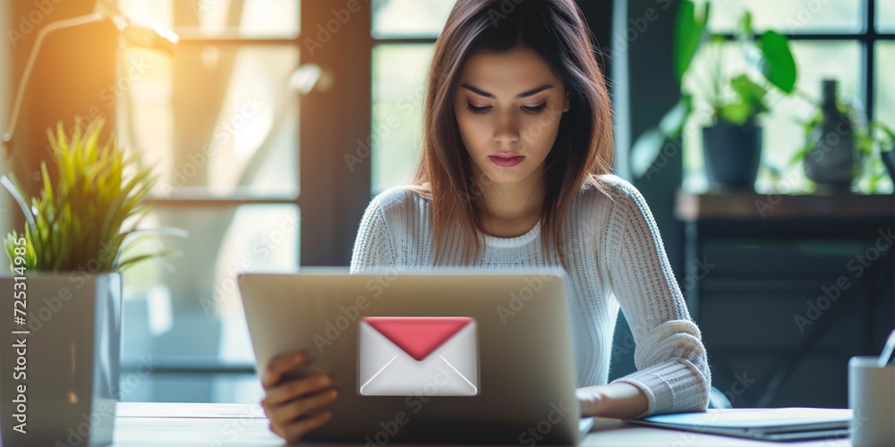 Businessman downloads files, installing software to usher his laptop ...