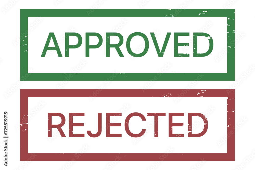 Approved and rejected boxes stamp texture Stock Vector | Adobe Stock