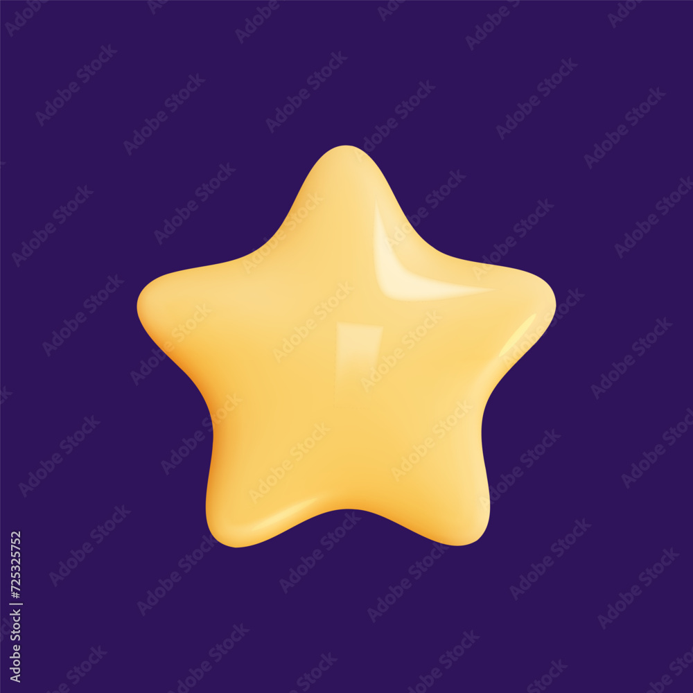 Star 3D Review plastic vector render. Star for feedback and rank. 3d ...