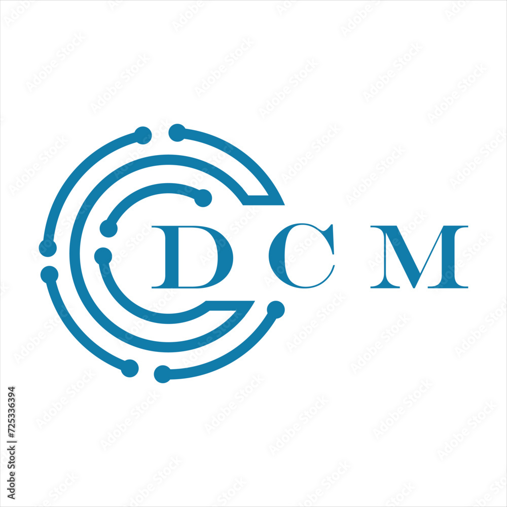 DCM letter design. DCM letter technology logo design on white ...