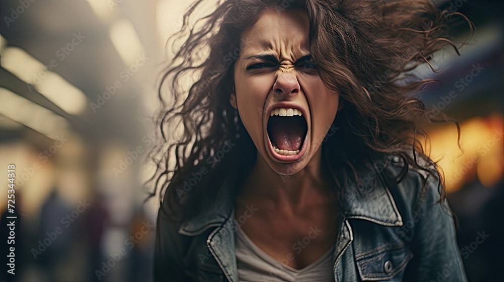 An expression of anger overtakes the woman's face as she vents her ...