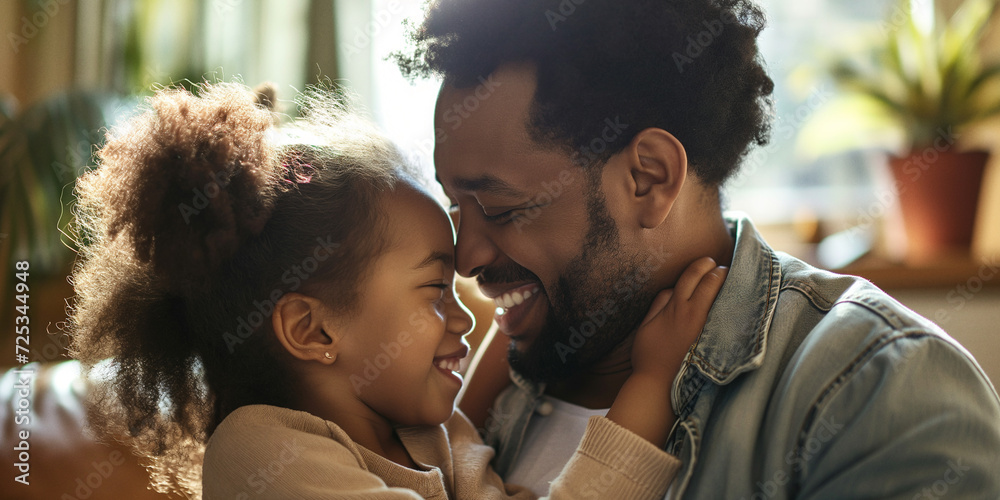 A father's love is captured in a heartwarming moment as he embraces his ...
