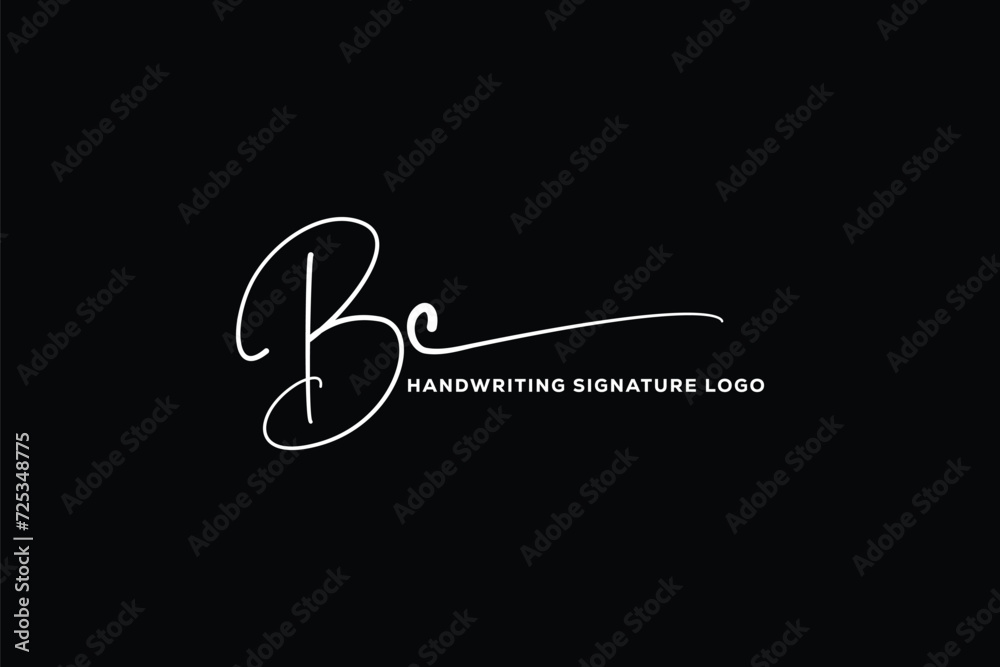 BC initials Handwriting signature logo. BC Hand drawn Calligraphy ...
