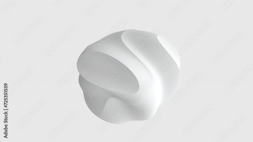Futuristic 3D sphere with noisy turbulent surface. Morph shape in light ...