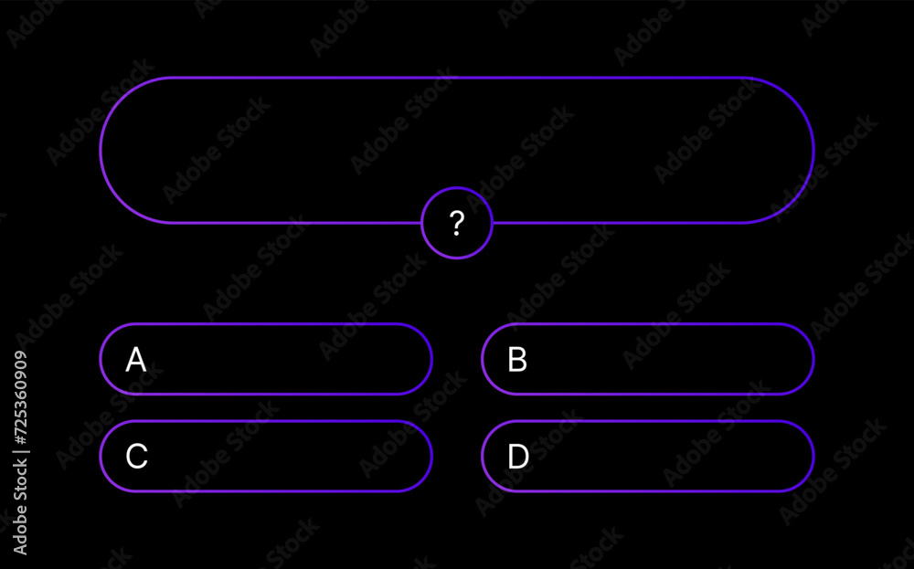 Quiz questions game template. Multiple choice test. Used in answer ...