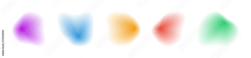 Gradient blur blob shapes. Colored figures with a soft gradation from ...