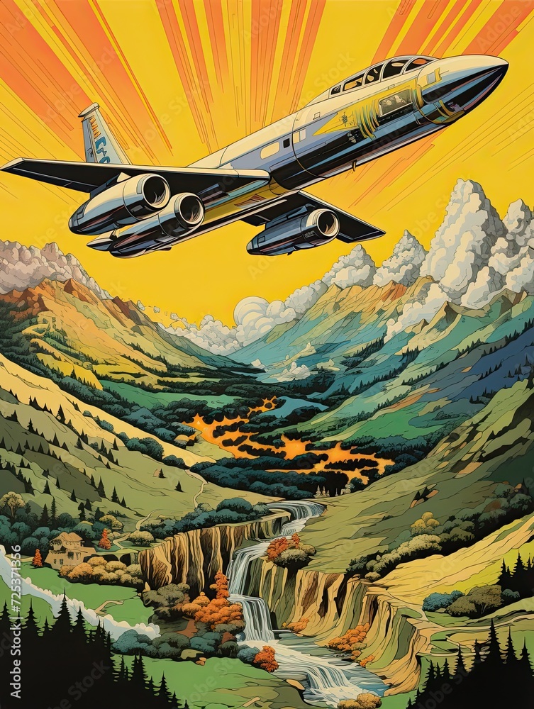 Supersonic Jet Breaks the Sound Barrier: Vintage Aviation Prints in a ...