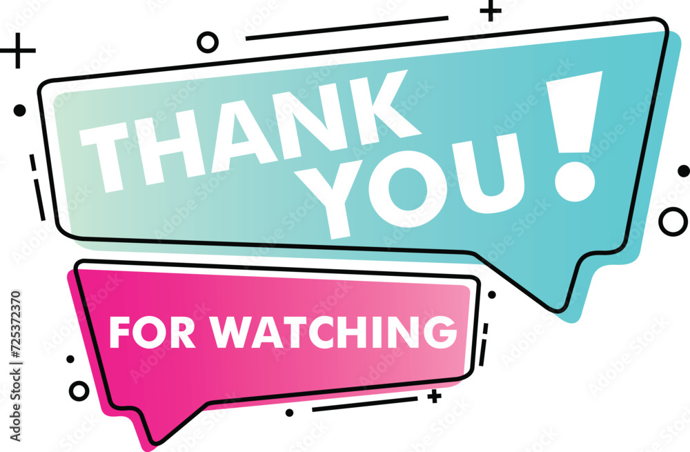 THANKYOU FOR WATCHING TEMPLATE COLOR BLUE AND PINK Stock Vector | Adobe ...