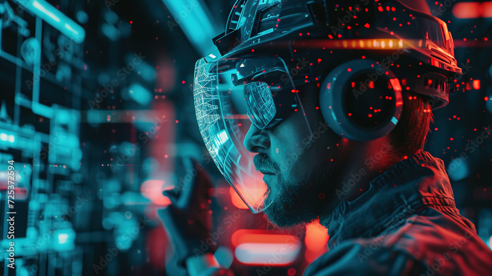 wallpaper of a high resolution craftsman with AI assistant and robot ...