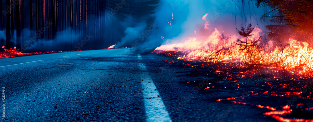 Wildfires. Fire hazard from a poorly extinguished cigarette butt thrown ...