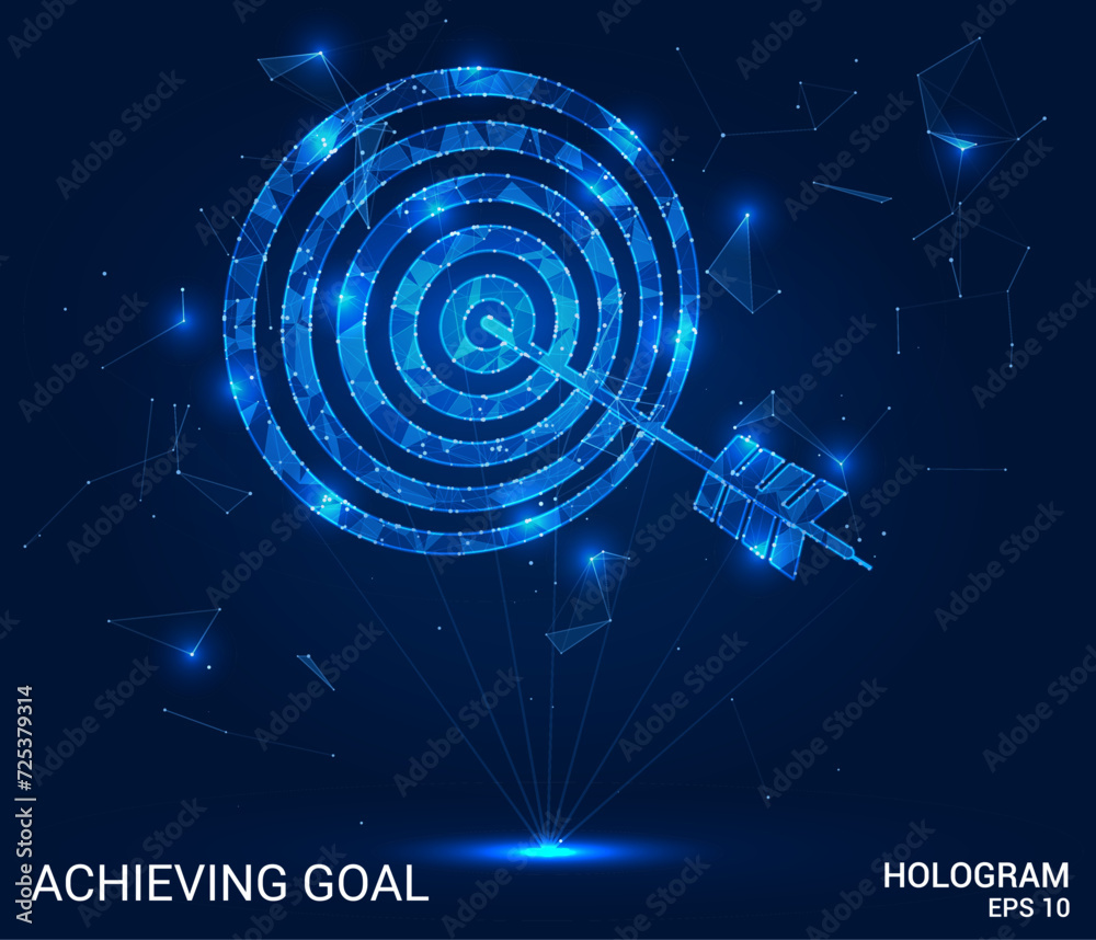 The hologram is the achievement of a goal. Achieving a goal of polygons ...