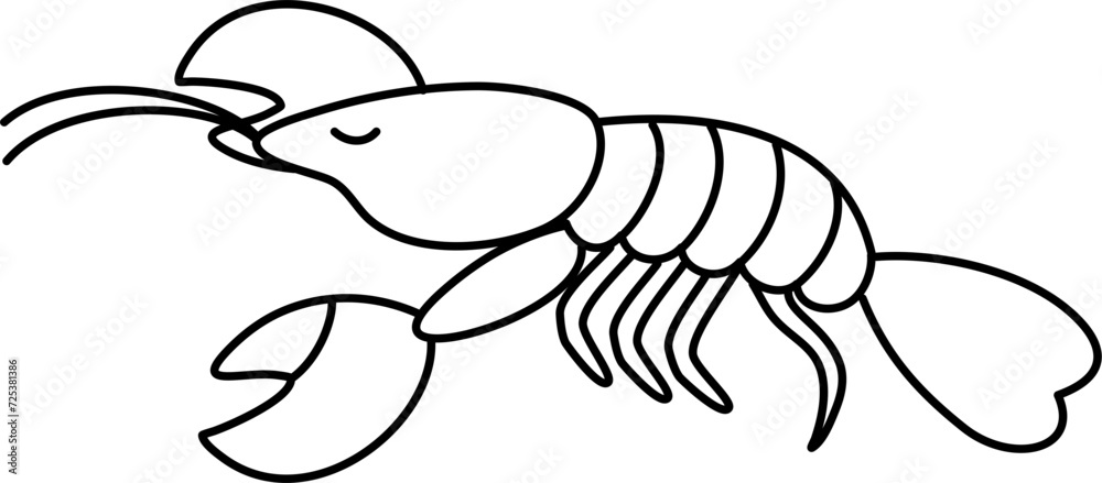 cute lobster cartoon lineart Stock Vector | Adobe Stock
