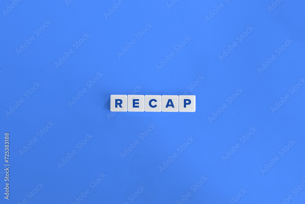 Recap Word. Text on Letter Tiles on Yellow Background. Minimalist ...