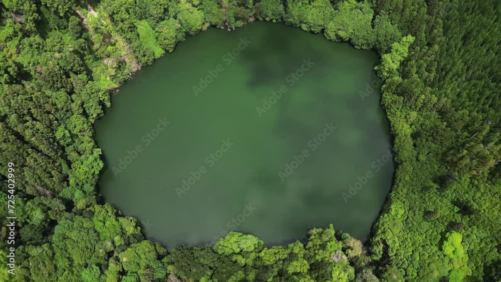 Drone flyover Lagoa do congro in Sao Miguel Island, azores archipelago ...