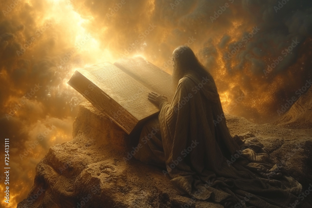 The Ten Commandments: Etched in divine light, the sacred commandments ...