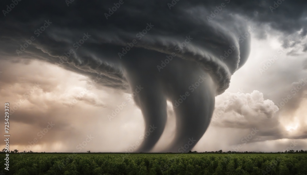 Tornado disaster - environment landscaped image. Nature power concept ...