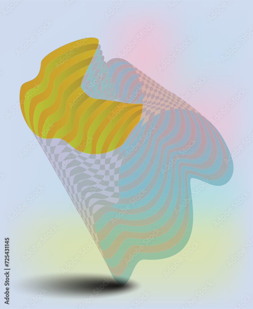Abstract striped object with soft pastel colors. Vector illustration of ...