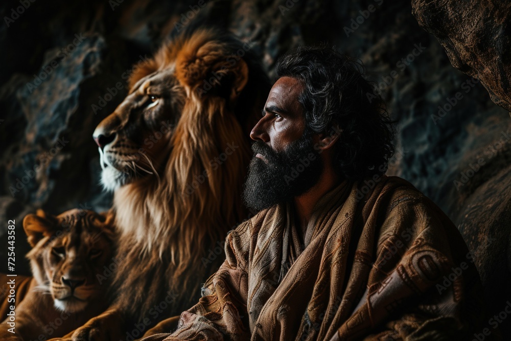 Daniel in the lions den, Bible story. Stock Photo | Adobe Stock