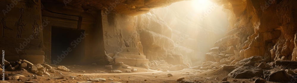 A mystical portal in the Ancient egypt Temple leading to another ...