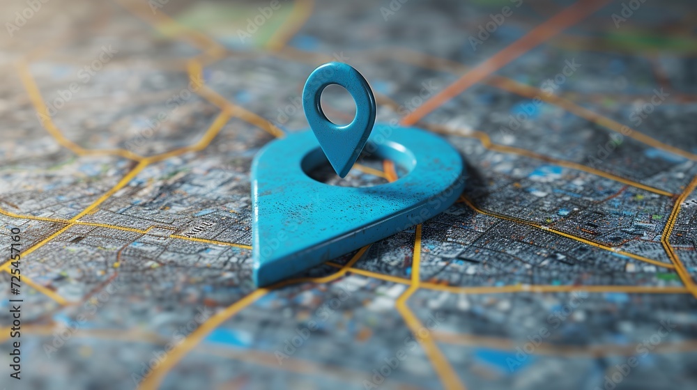 Blue location symbol pin icon sign or navigation locator map travel gps ...